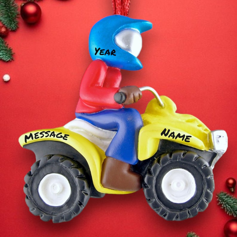 Personalized ATV Ornament - Custom Four Wheeler Christmas Decoration - Etsy