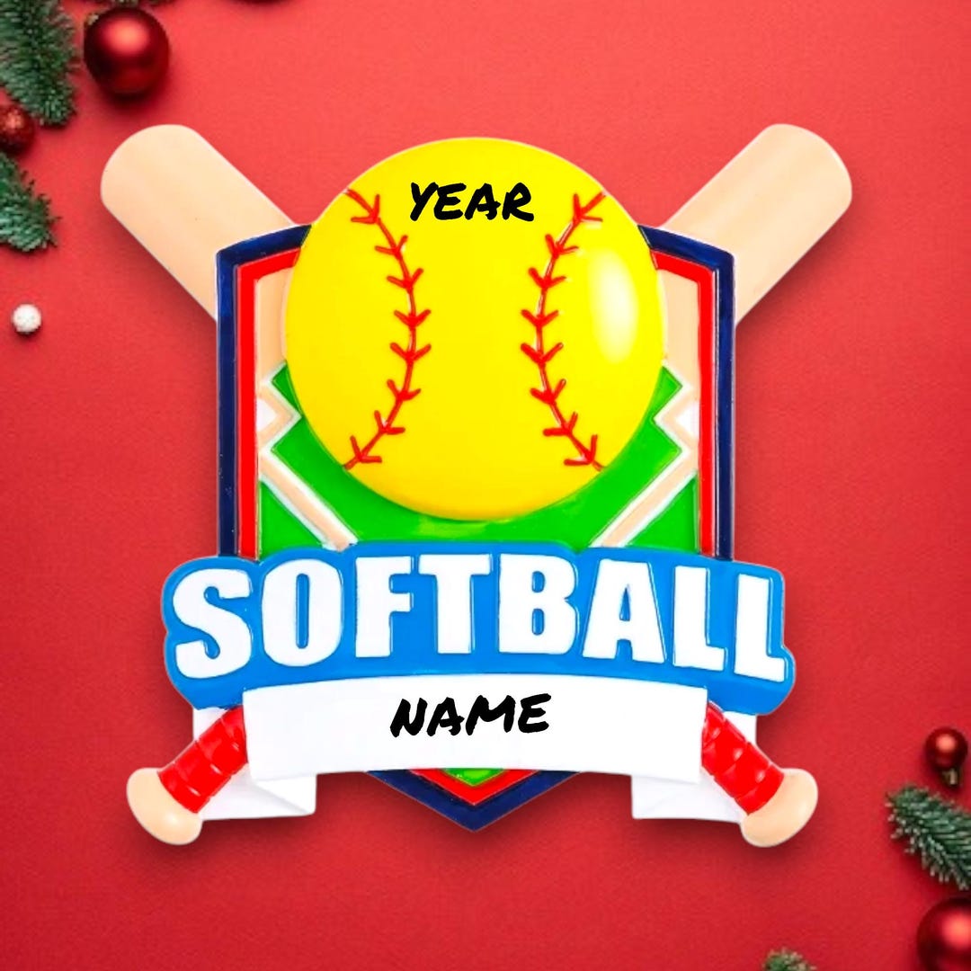 Personalized Softball Shield Christmas Ornament – Custom Softball ...