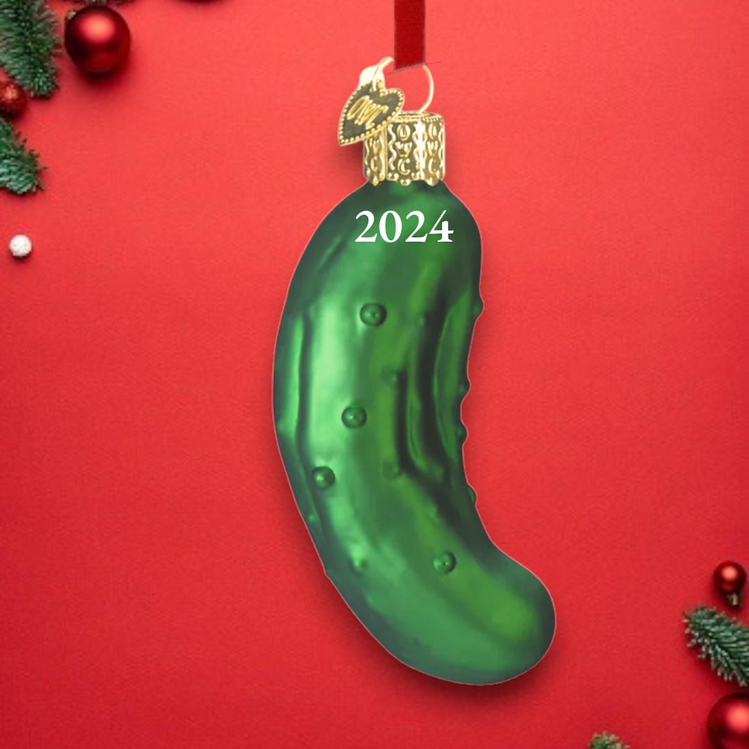 Personalized Pickle Ornament - Custom Hand Blown Glass Holiday Keepsake ...