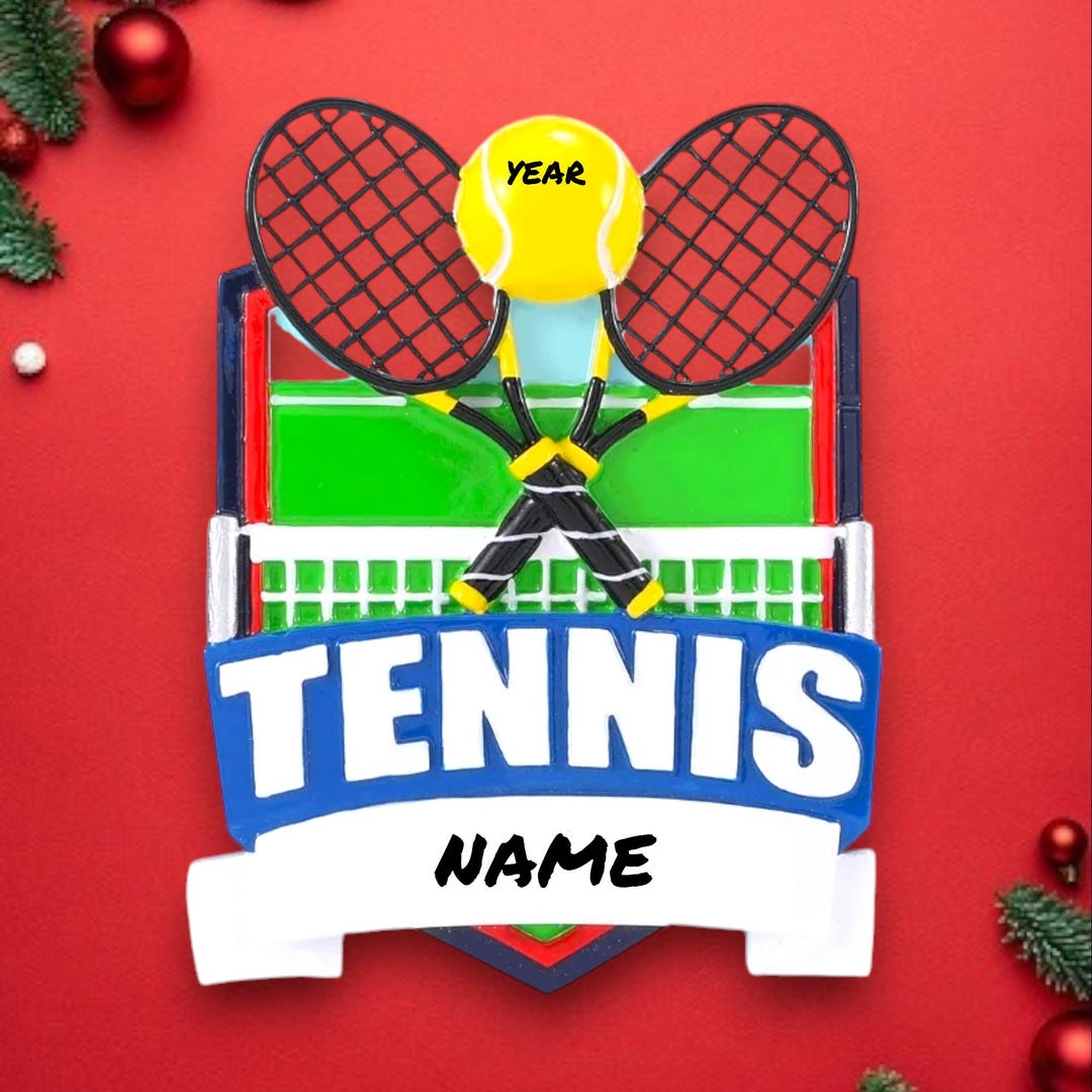 Personalized Tennis Shield Christmas Ornament Noel Box - Etsy