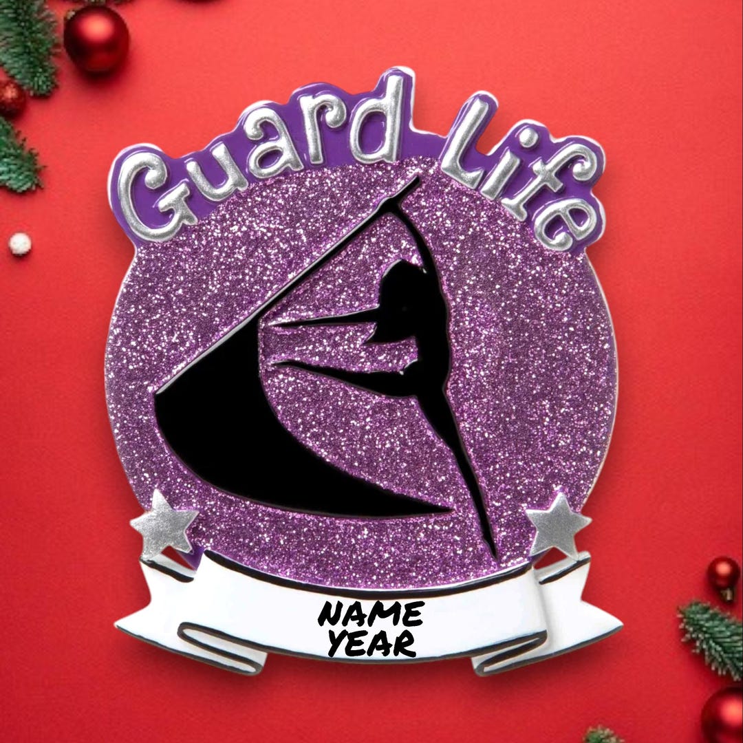 Personalized Color Guard Purple Christmas Ornament Noel Box - Etsy