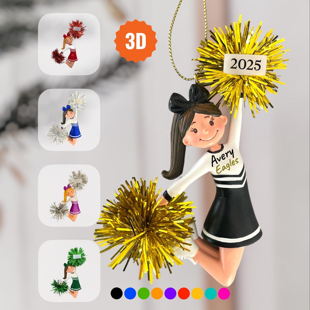 Personalized Cheerleader Ornament: Custom Uniform & Pom Poms - Etsy