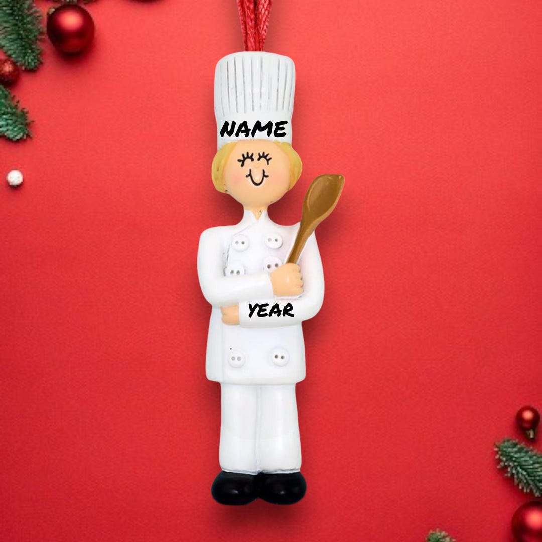 Personalized Chef Ornament - Custom Blonde Female 3D Polyresin Ornament ...