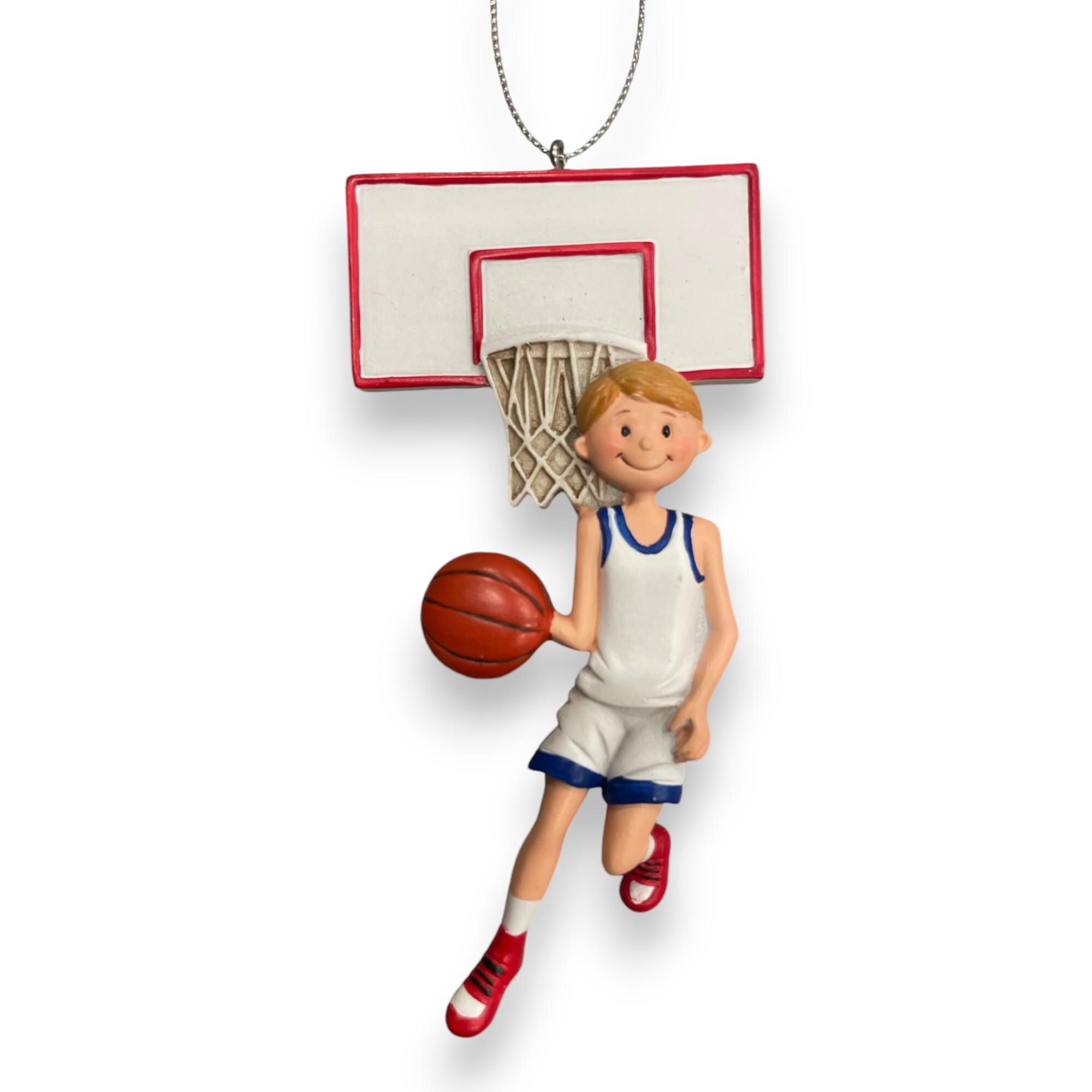 Personalized Blonde Boy Basketball Ornament: Christmas Keepsake - Etsy