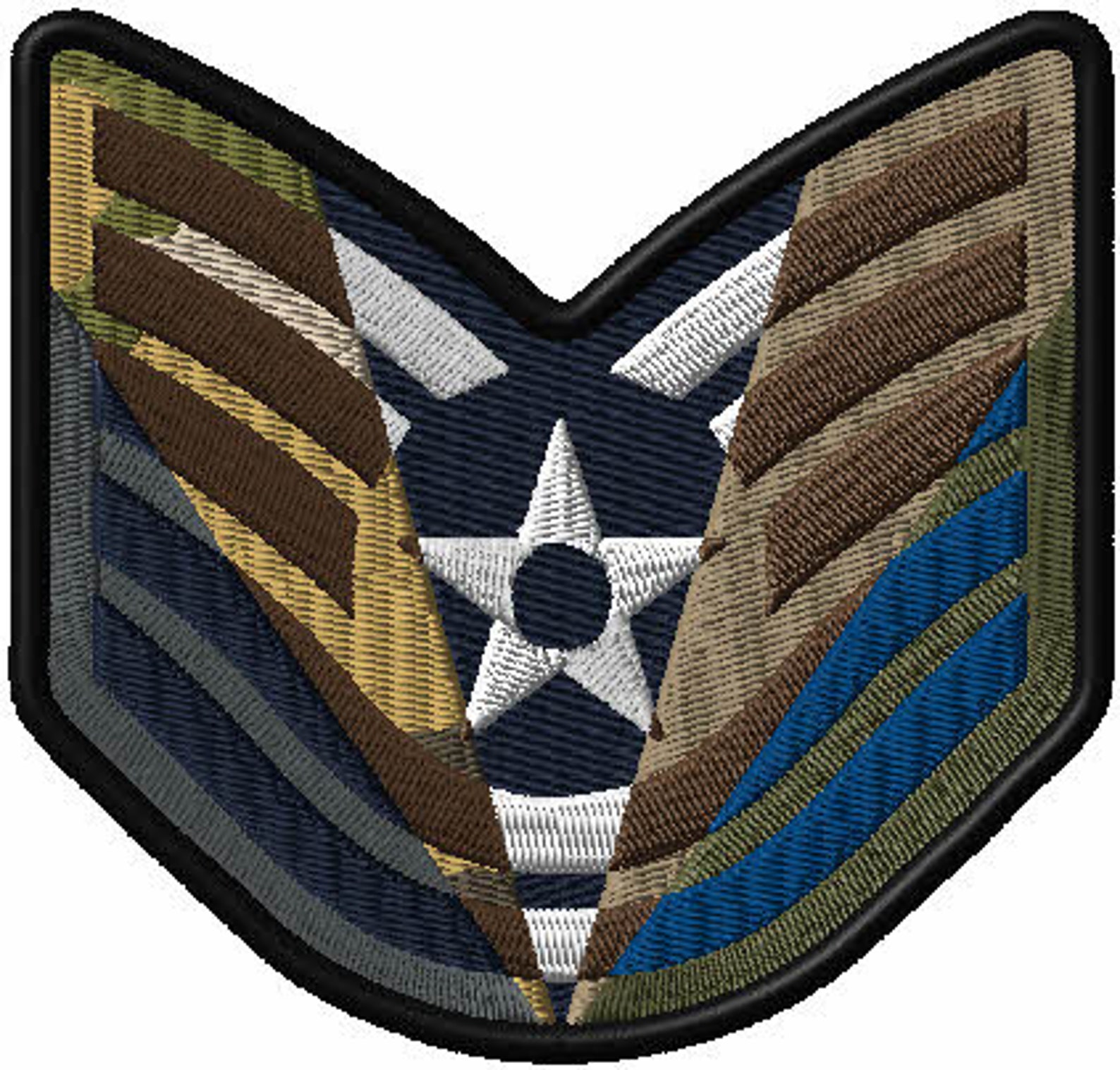 Multi Uniform Rank Patches Air Force ABU, Blues, DBU, BDU Military ...