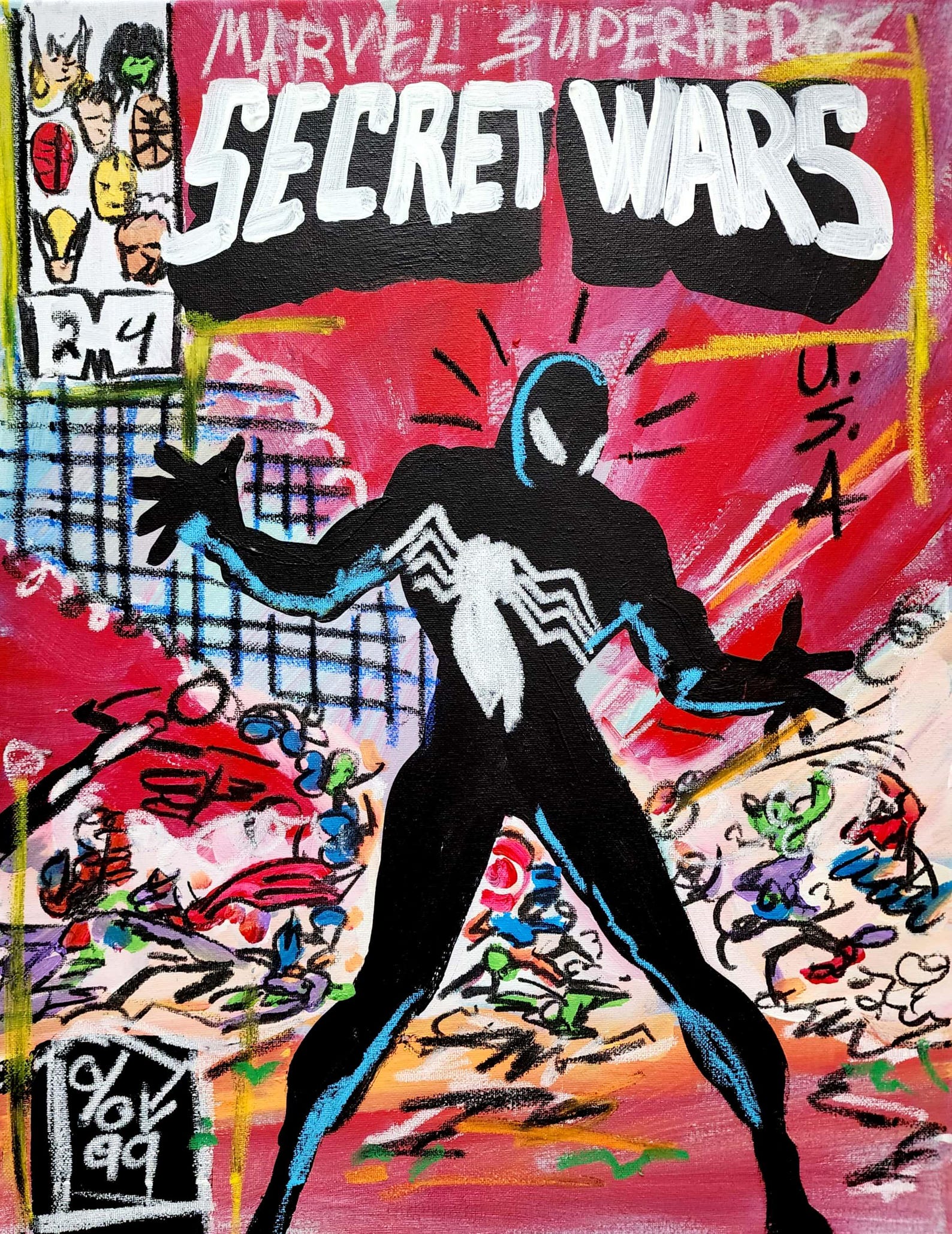 Spiderman Comic Book Painting: Original Acrylic Expressionism Art ...