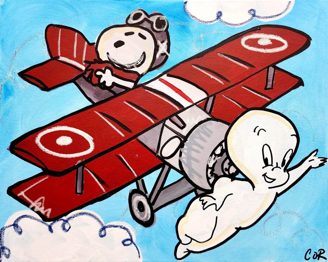 Casper Ghost Snoopy One of Kind Original Handmade Painting Chunky Wall ...