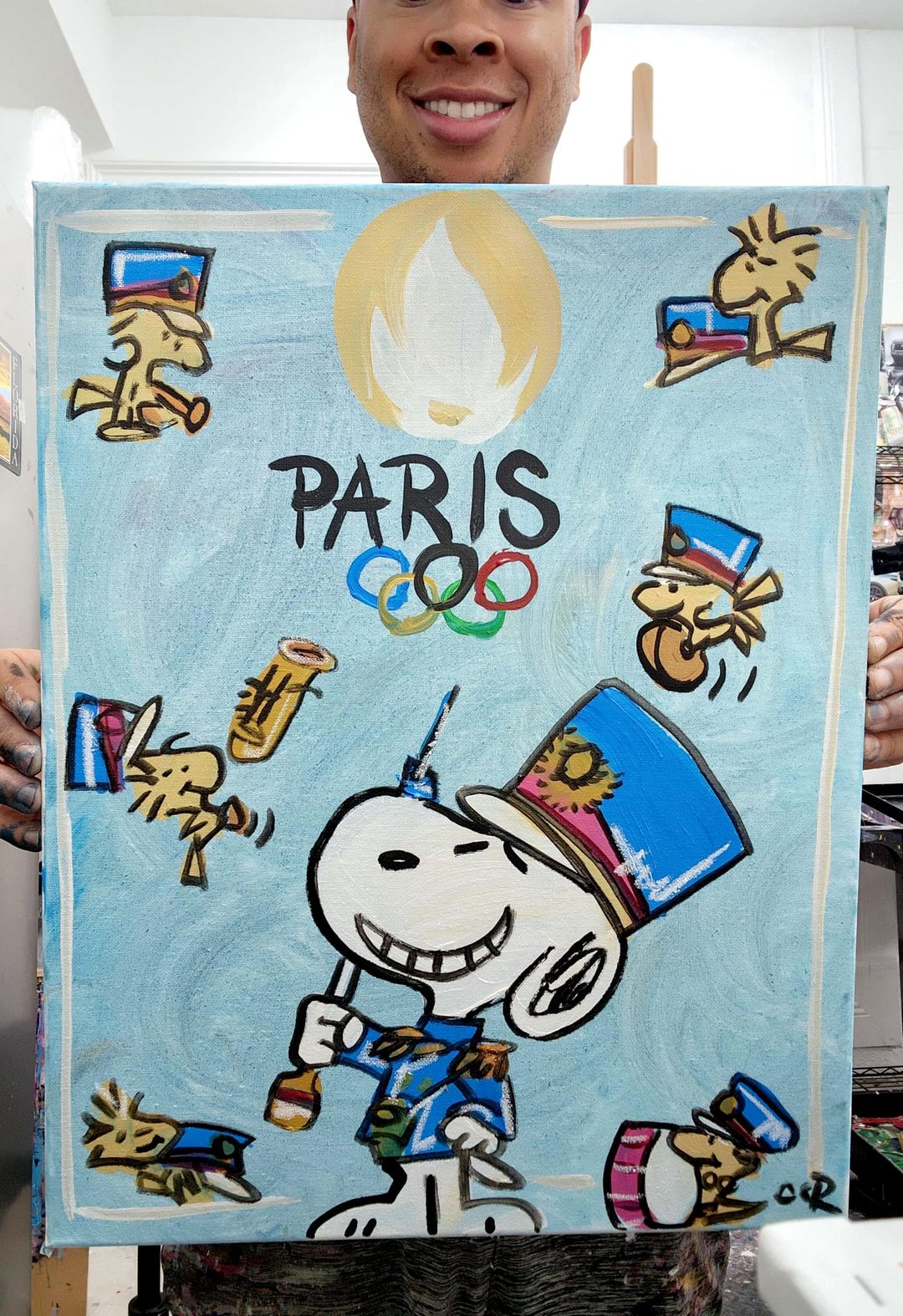 Marching Band Snoopy One of Kind Original Handmade Painting Chunky Wall ...