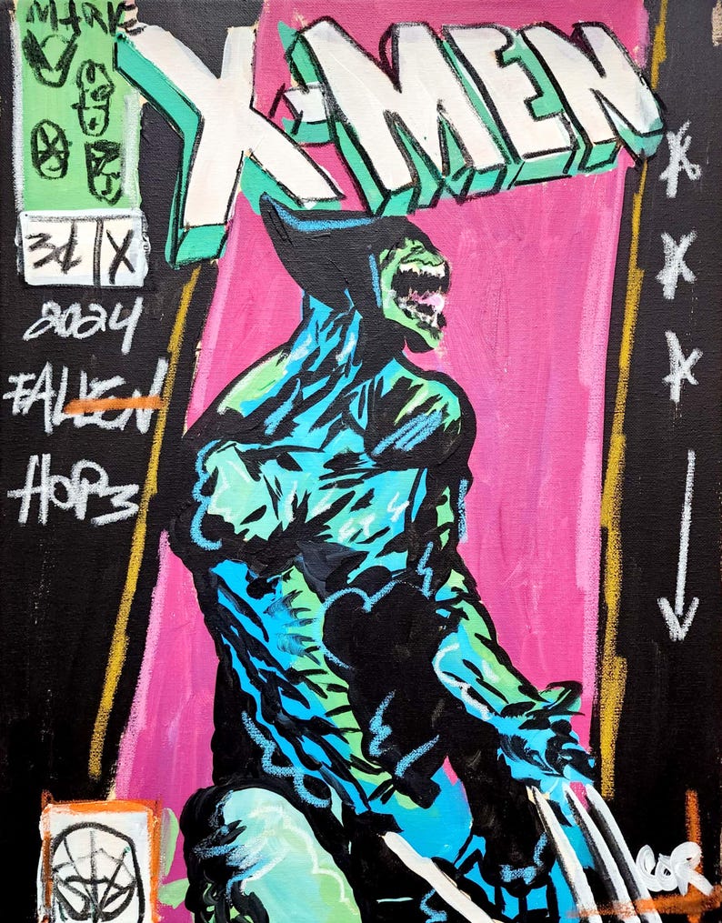 Wolverine Venom Acrylic Painting: Original Handmade Comic Book Art ...