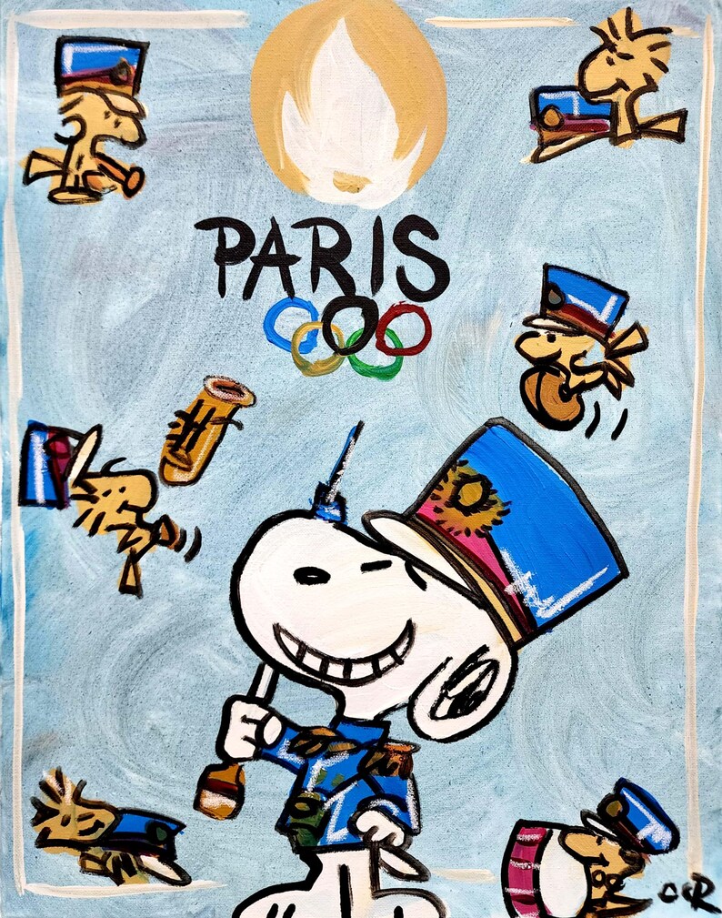 Marching Band Snoopy One of Kind Original Handmade Painting Chunky Wall ...