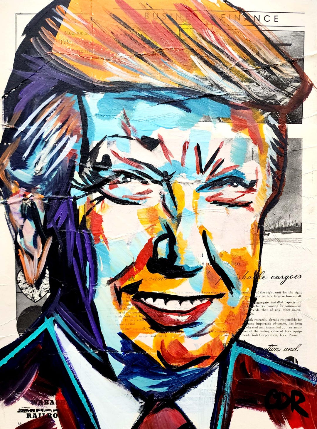 Vintage Donald Trump One of Kind Original Handmade Painting Chunky Wall ...