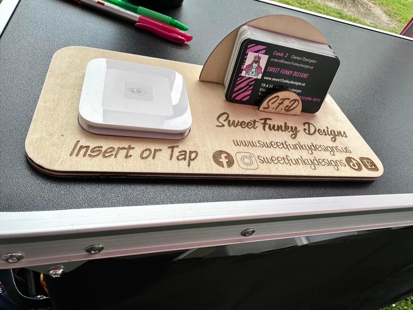 Wooden Payment Stand & Business Card Holder for Square Reader or Dock ...