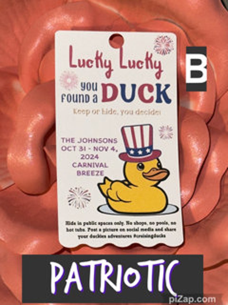 Cruise Duck Tags: Lucky Duckie Find, Personalized - Etsy