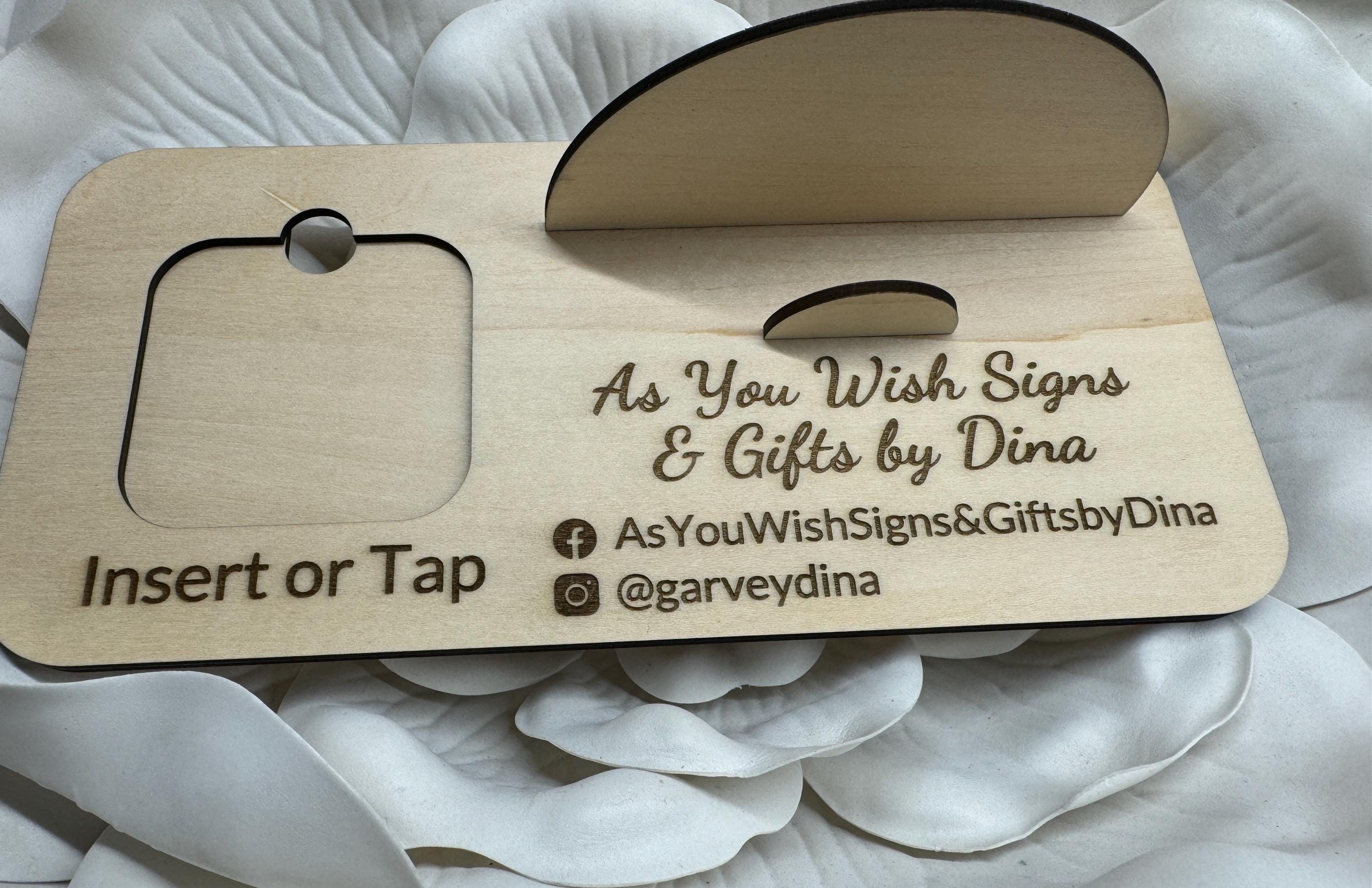Wooden Payment Stand & Business Card Holder for Square Reader or Dock ...