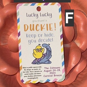 Cruise Duck Tags: Lucky Duckie Find, Personalized - Etsy