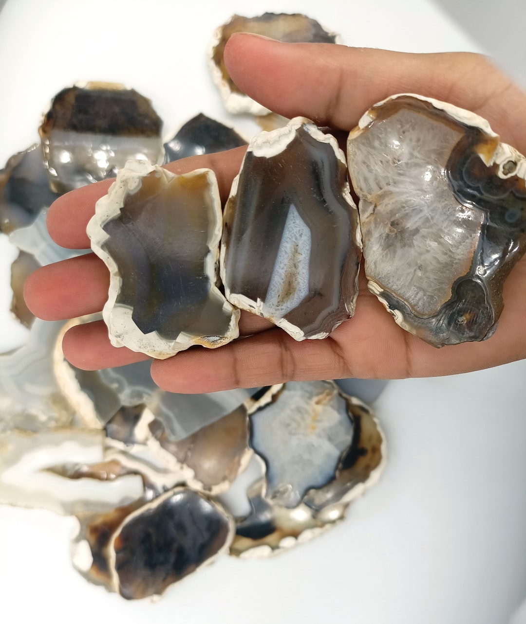 Natural Agate Slice Lot Handmade Agate Slice Gemstone Wholesale Agate ...