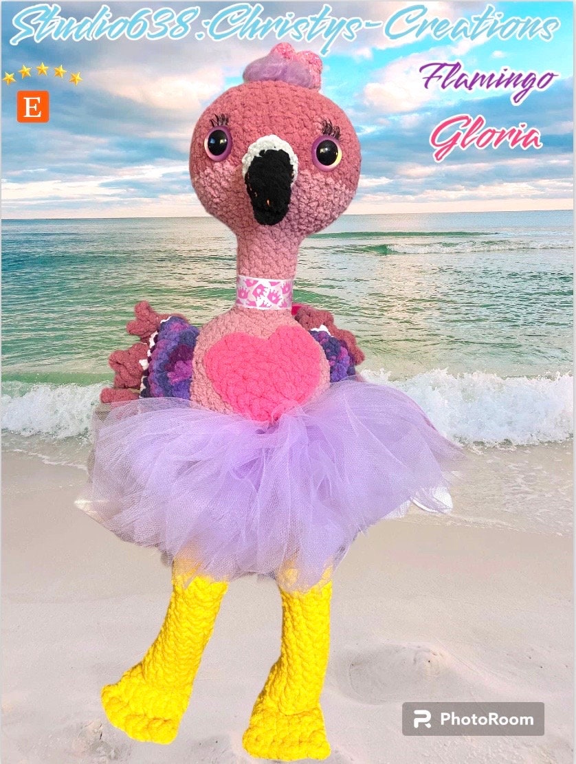 Crochet Flamingo Huge Bird Tall Adorable Flamingo Toy 22 Inches Tall ...