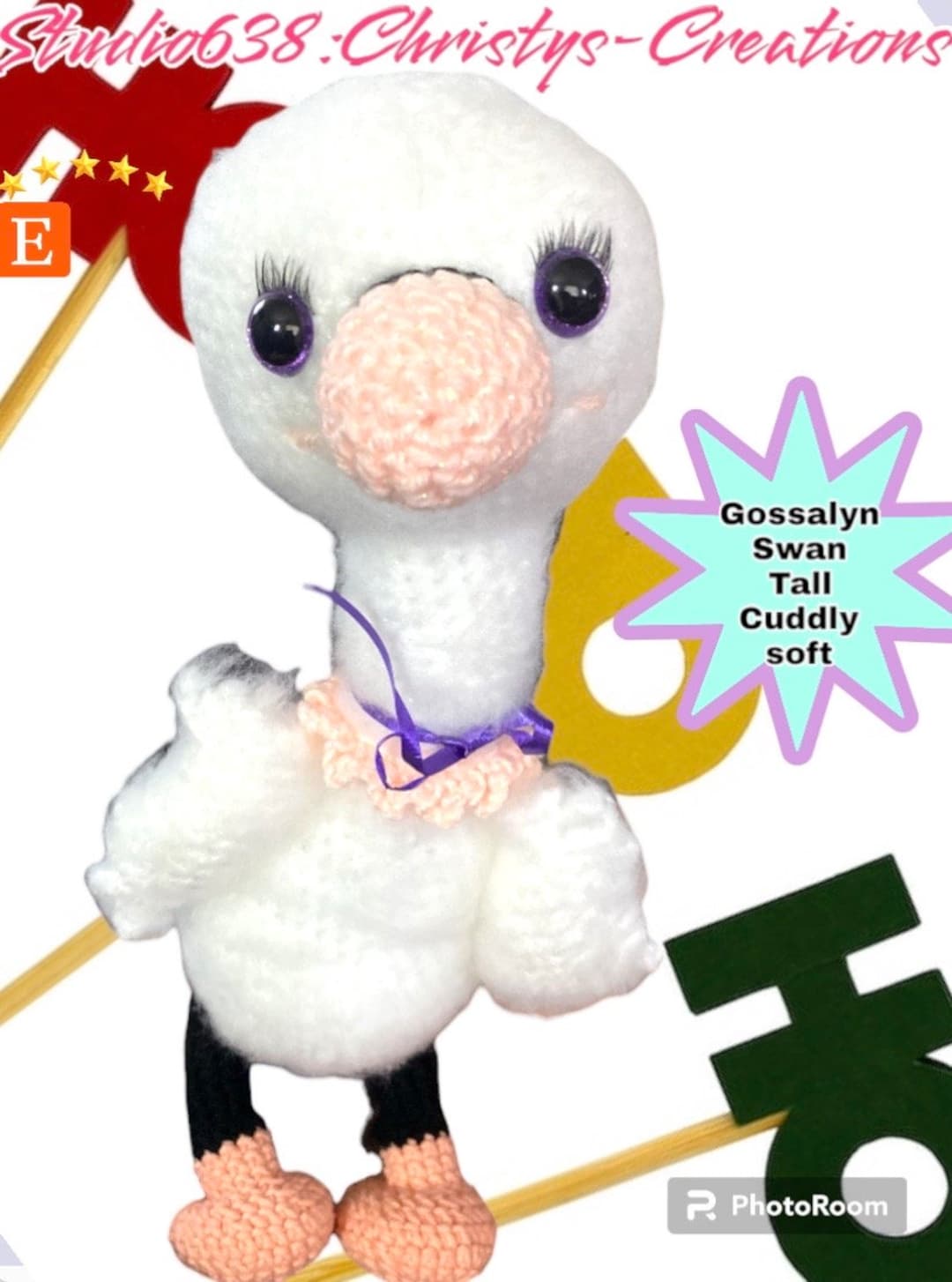 Crochet Swan Toy Big Swan Toy Tall Adorable Swan Toy Brushed - Etsy