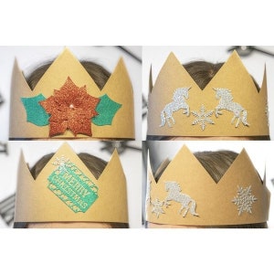 Luxury 6 Crown Party Hat Brown Kraft or White Cardboard - Decorate Your ...