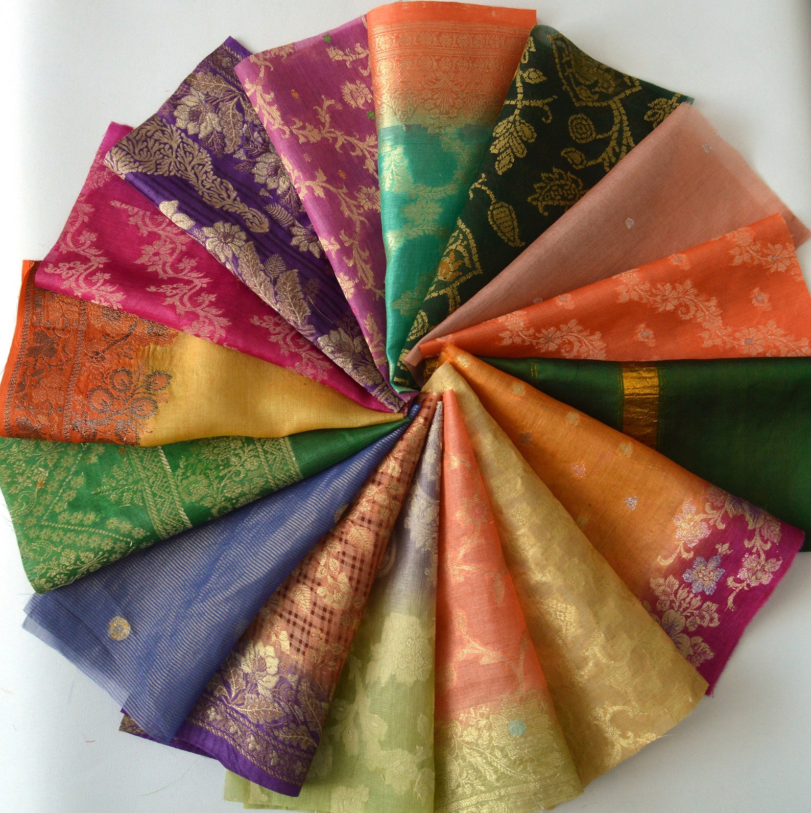 10 Inch X 16 Pieces Mixed Recycled Vintage Sari Squares - Etsy