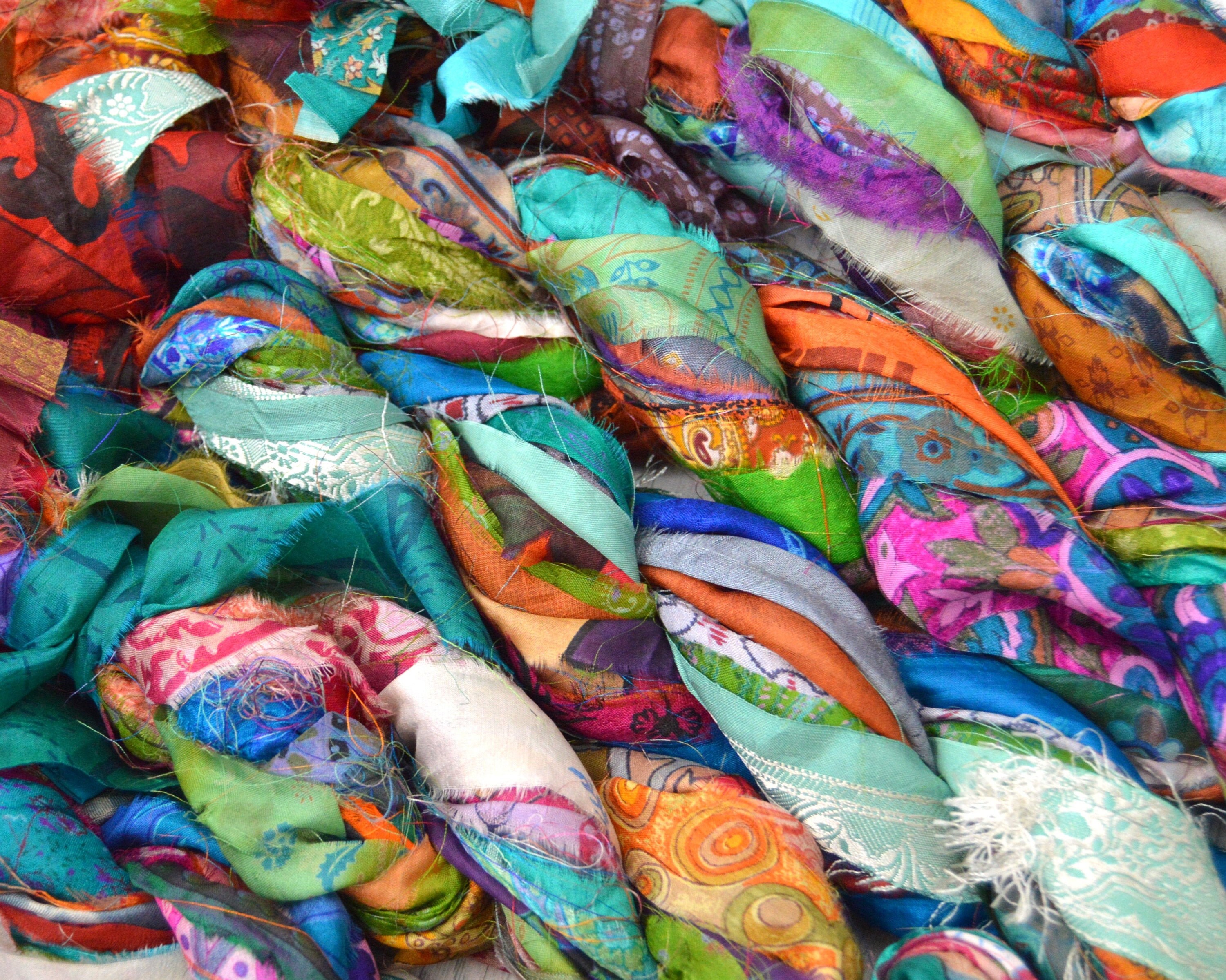 30 Metre Recycled Vintage Sari Ribbon Yarn - Etsy UK