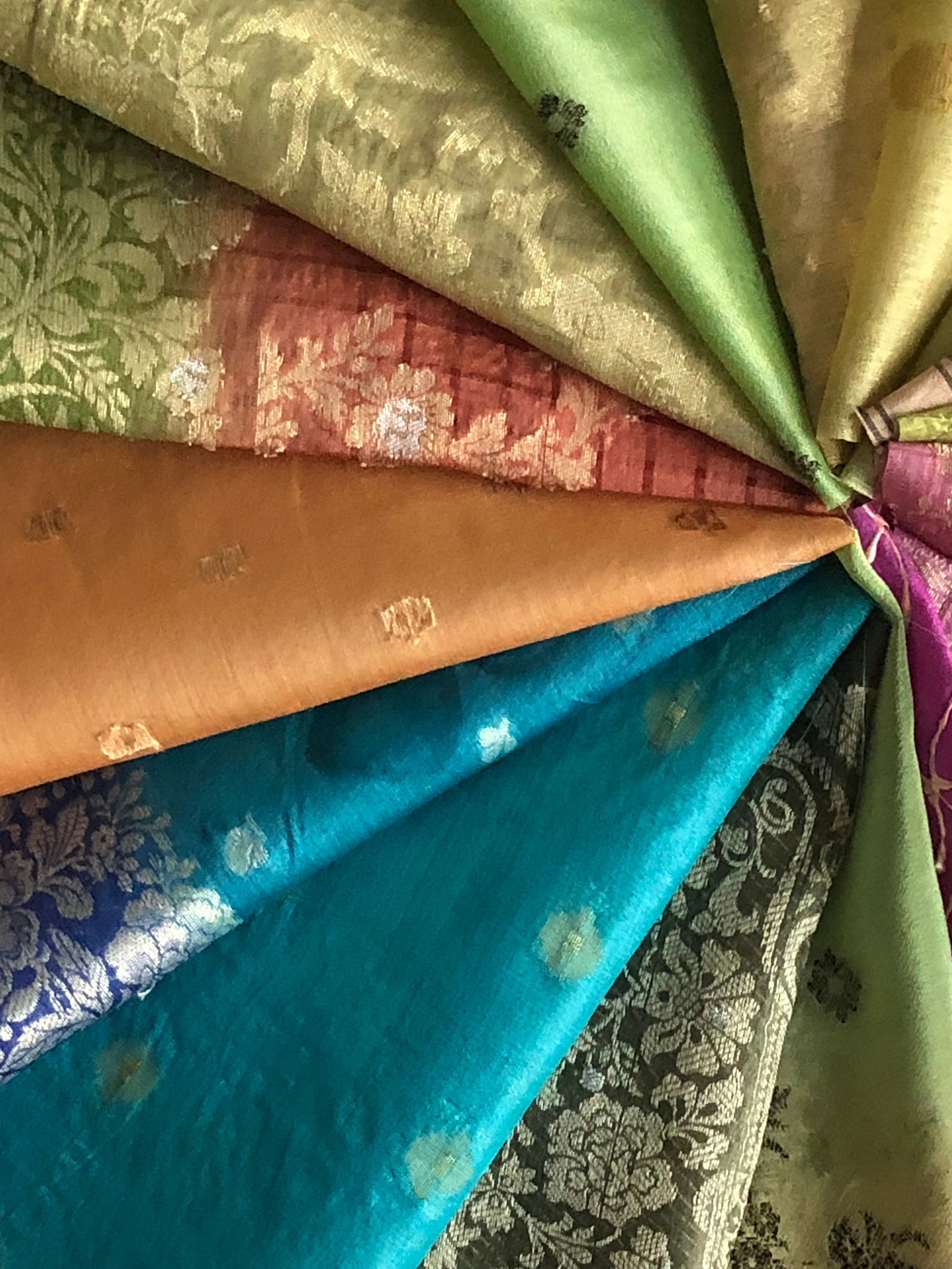 Recycled Vintage Pure Silk Sari Saree Scraps Remnants Brocade - Etsy