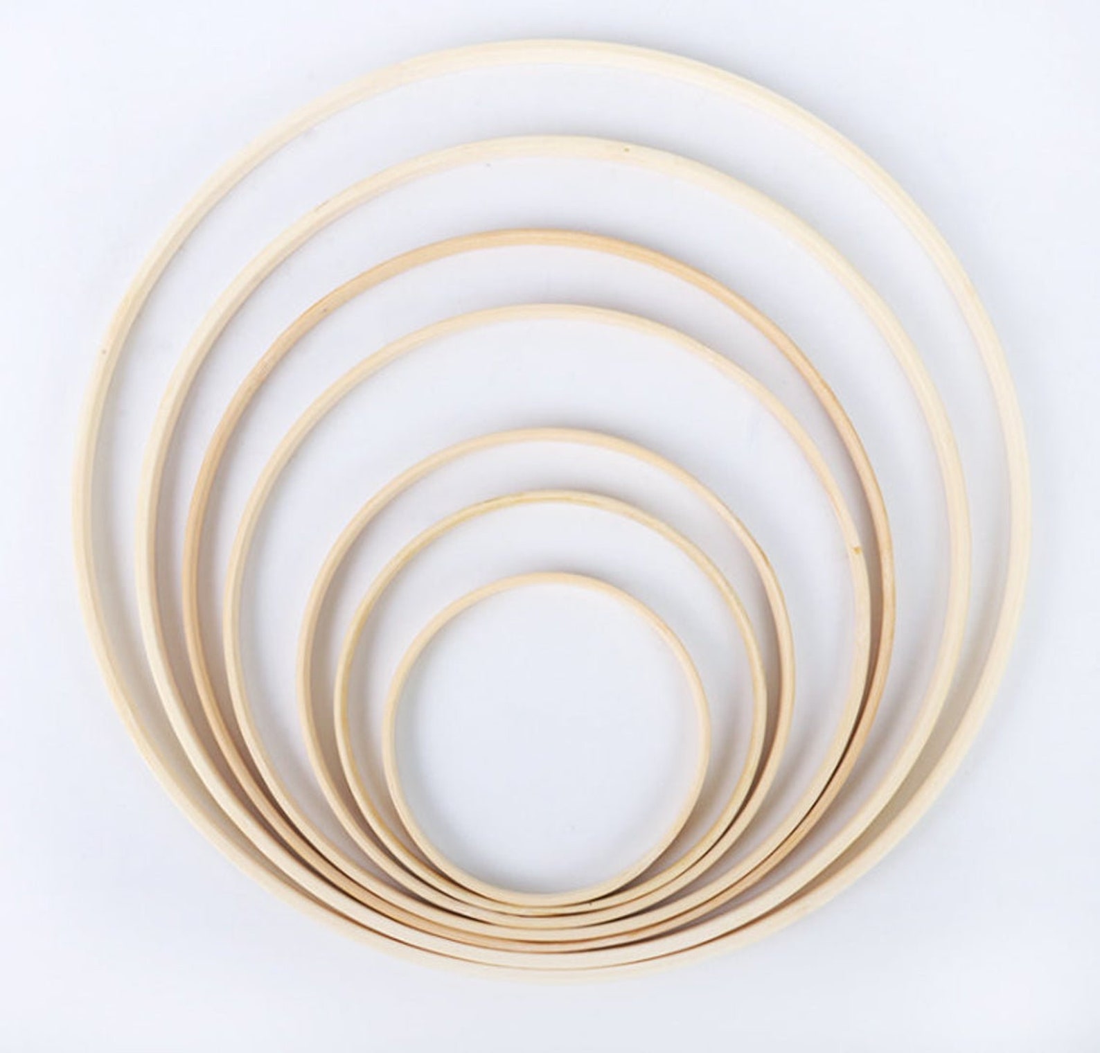 Wooden Bamboo Hoop Ring Crafts Macrame Dreamcatcher Floral | Etsy UK