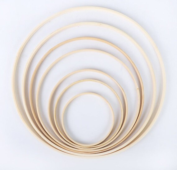 Wooden Bamboo Hoop Ring Crafts Macrame Dreamcatcher Floral | Etsy UK