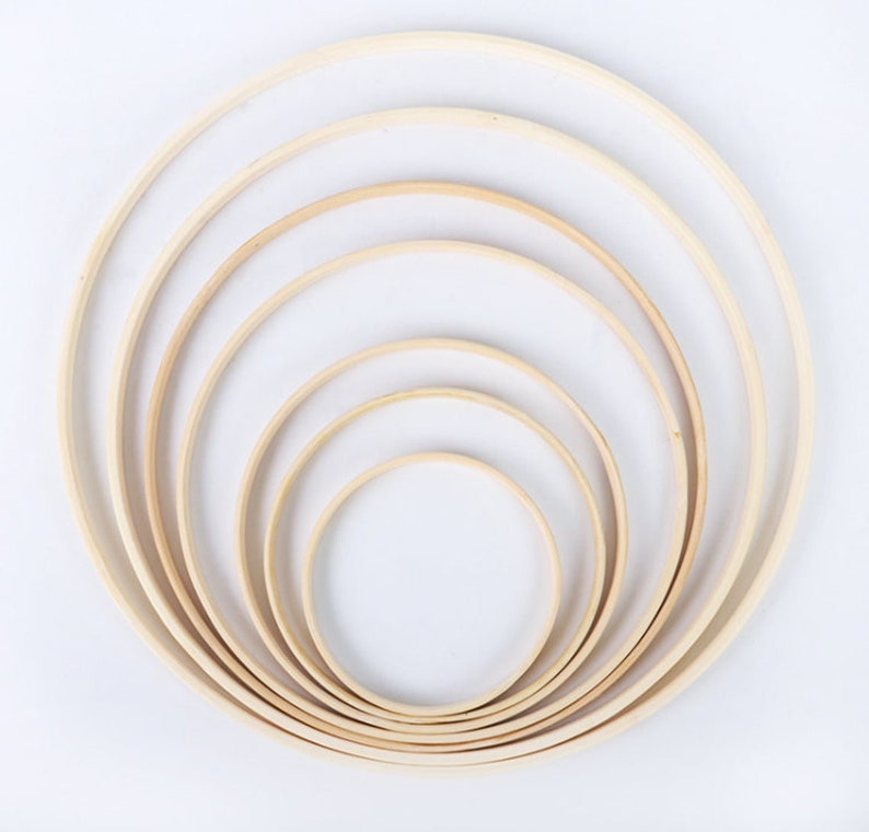 Wooden Bamboo Hoop Ring Crafts Macrame Dreamcatcher Floral | Etsy UK