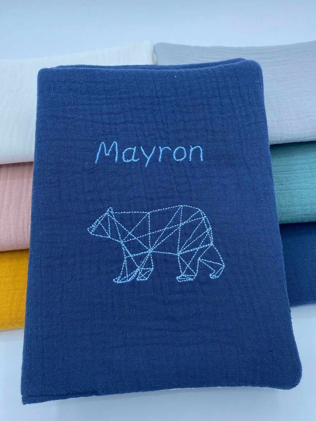Personalized Embroidered Health Book Cover Cobalt Blue - Etsy