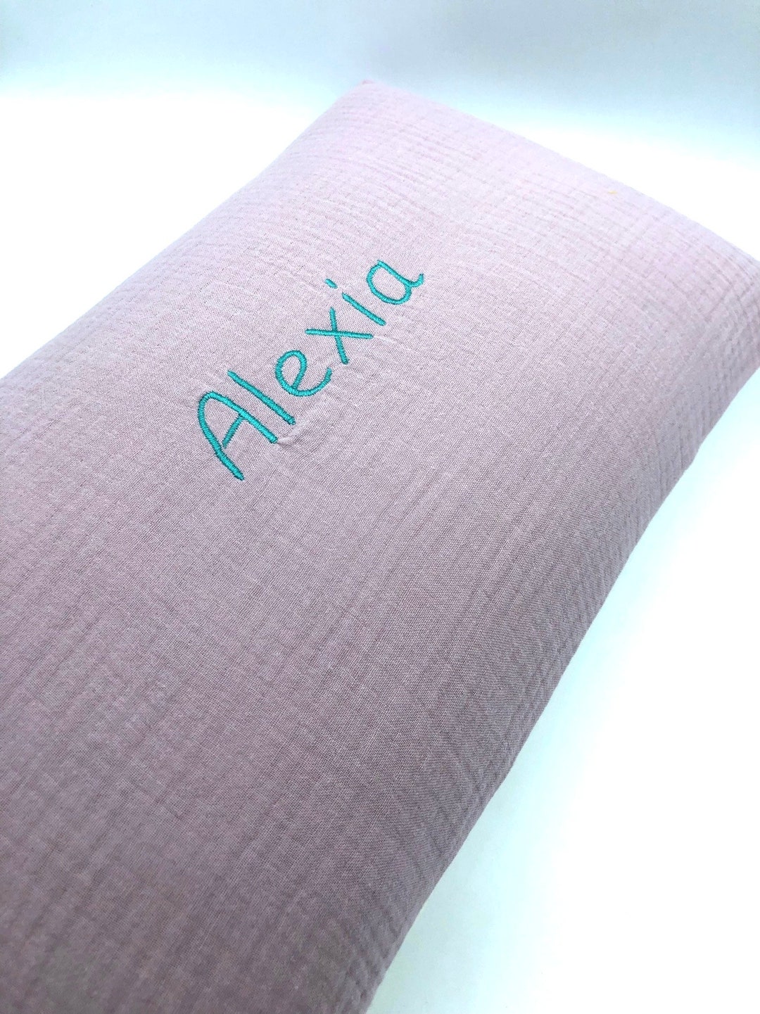 Embroidered Cotton Gauze Cushion First Name/pink Removable Word - Etsy