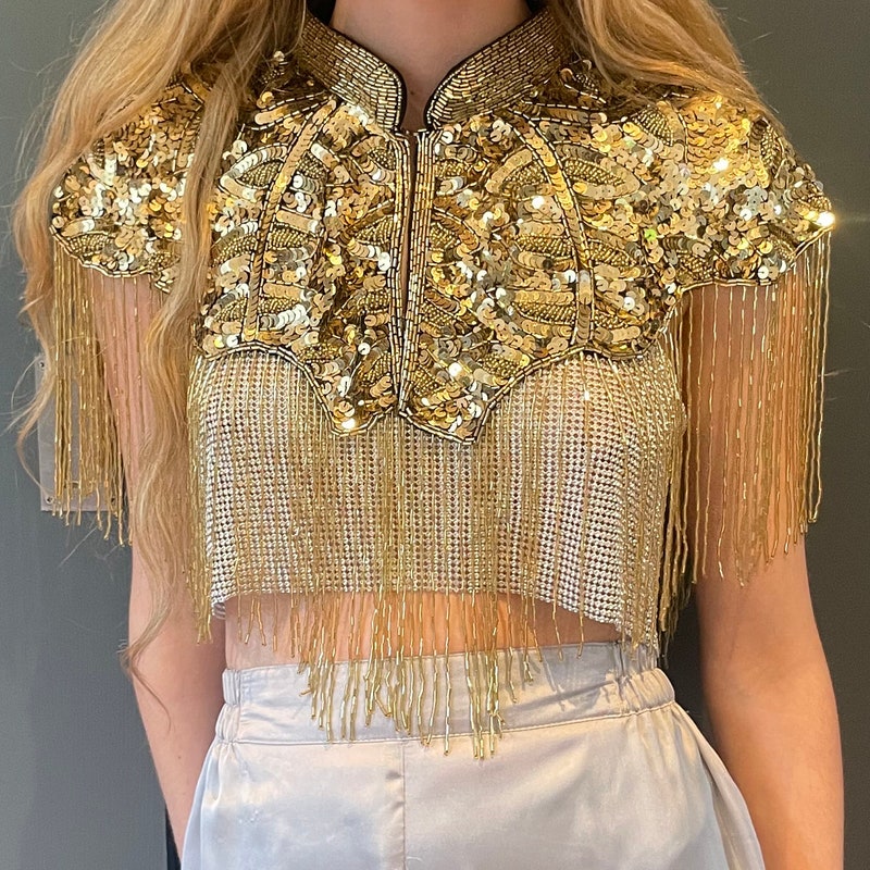 Sequin Disco Dress Gold - Etsy UK