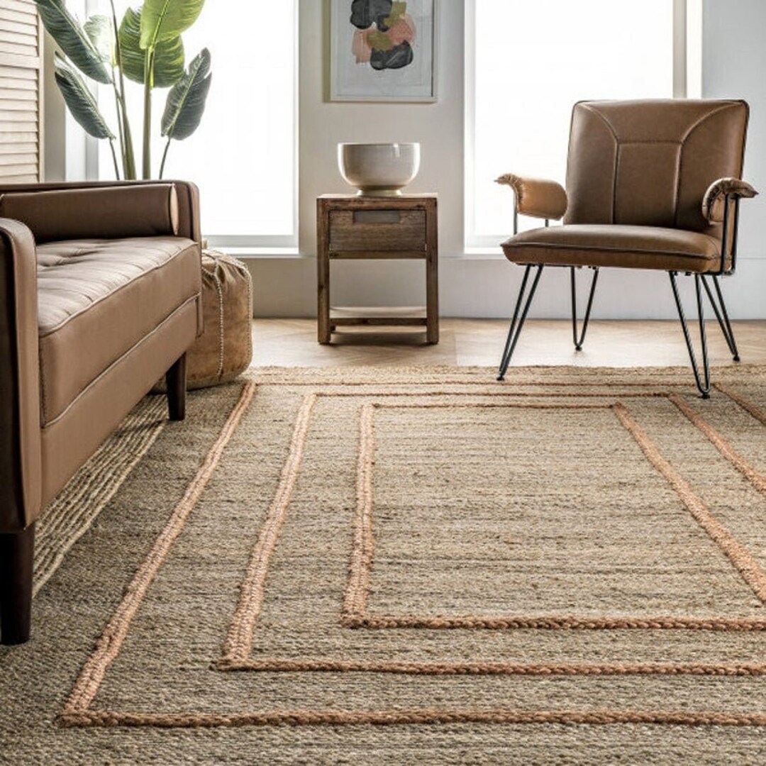 Indian Handwoven Square Jute Rug Runner Doormat Naural Fiber Yoga Mat ...