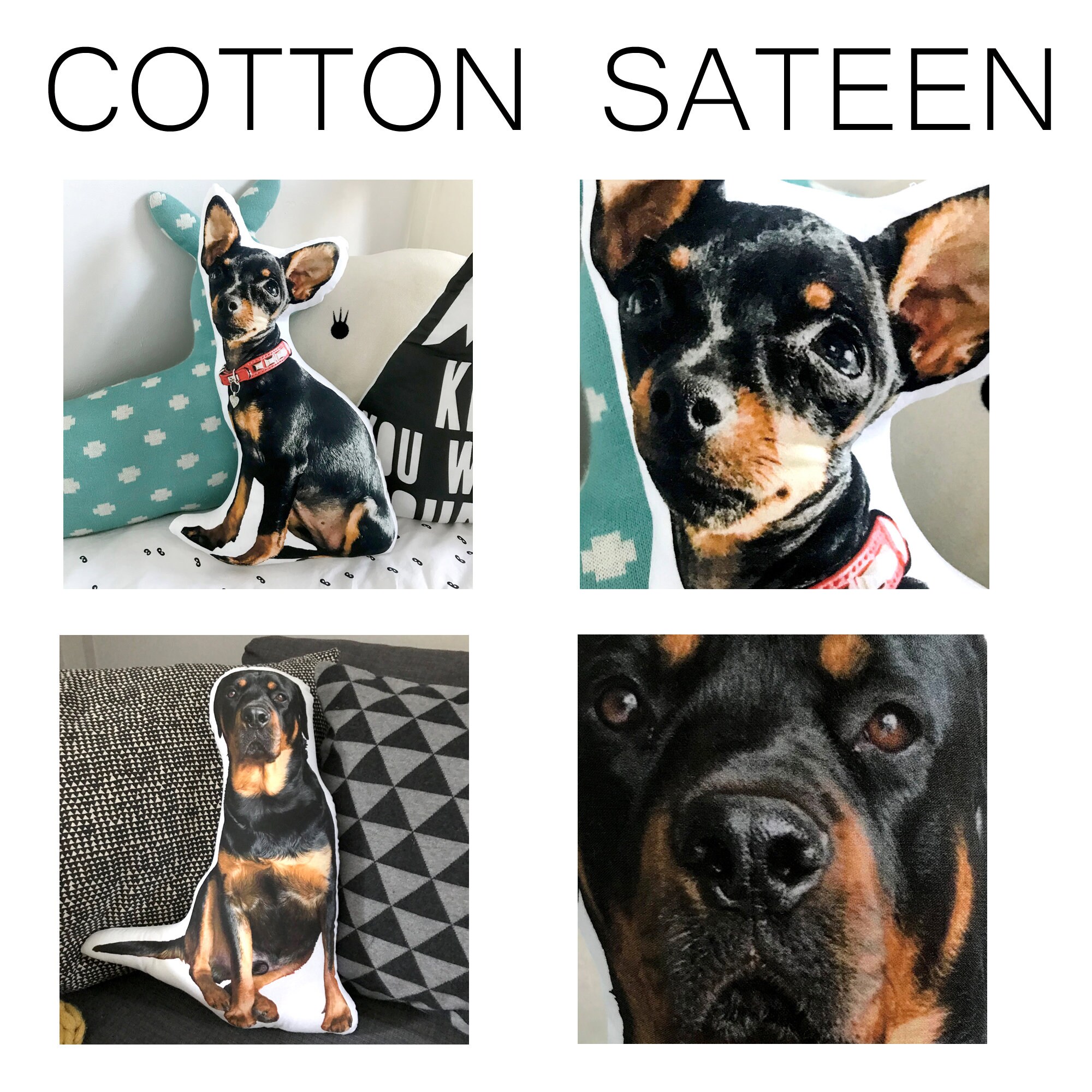 Double Sided Custom Photo Pillow Pet Cushion Personalised Portrait ...