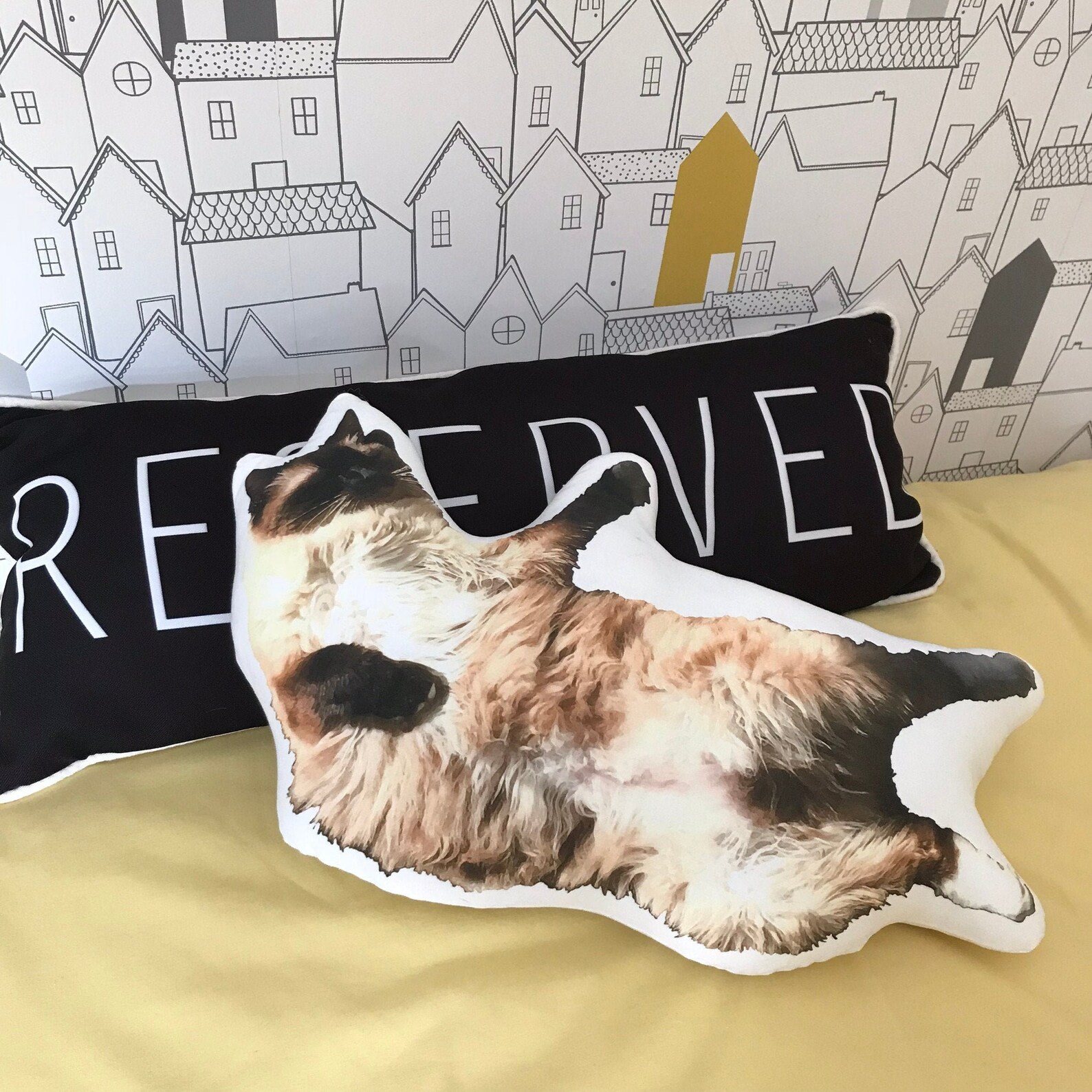 Custom Cat pillow Personalised pillow Pet Portrait Pillow | Etsy