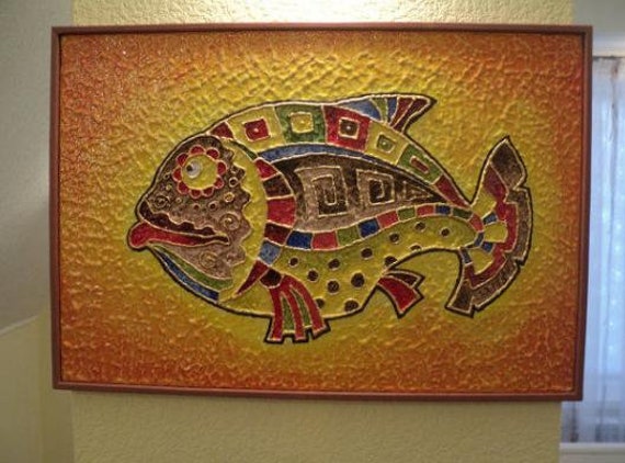 Note: Item Reserved Art Relief Fish Painting Oil - Etsy