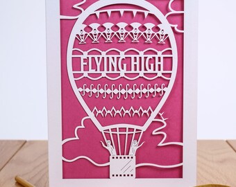 Hot air balloon card | Etsy