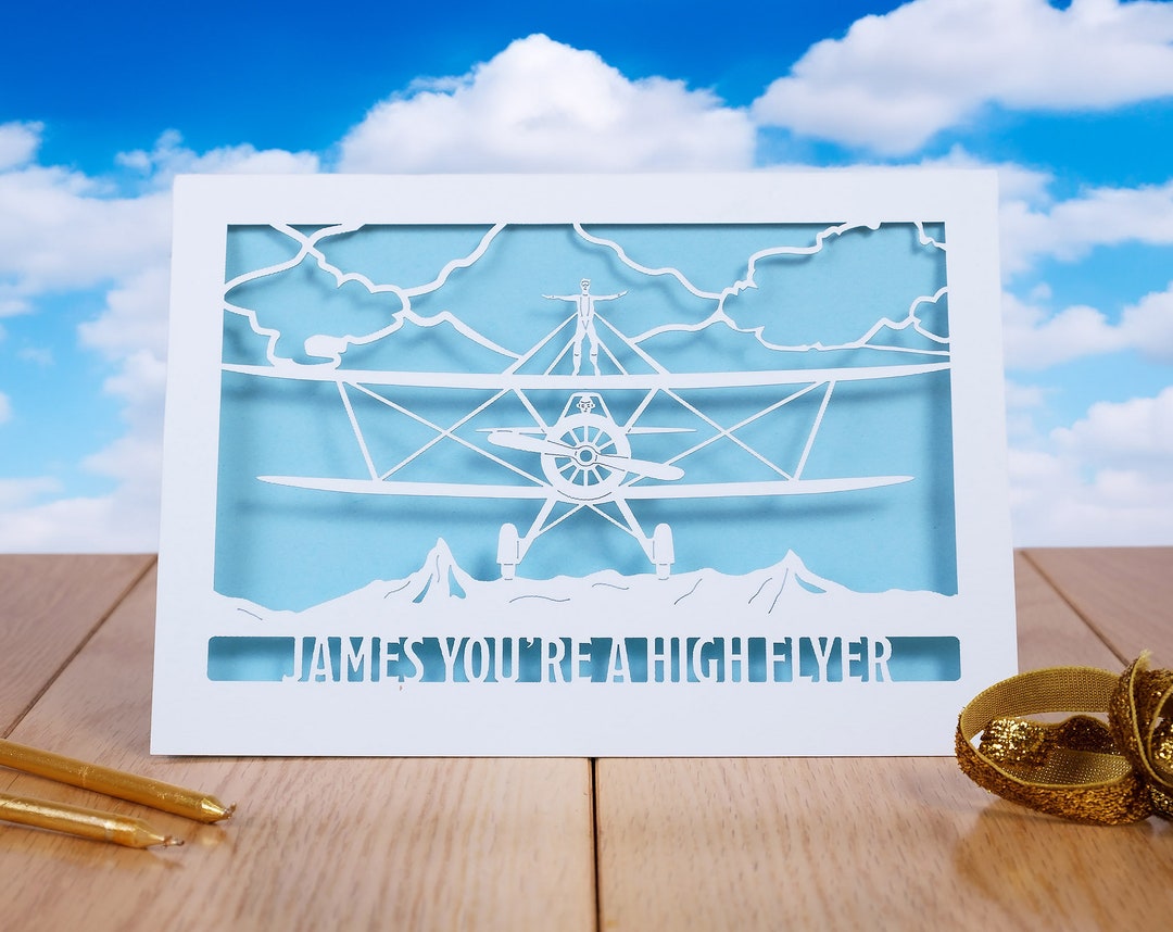 High Flying Plane, Personalised Birthday Card, New Job Card ...