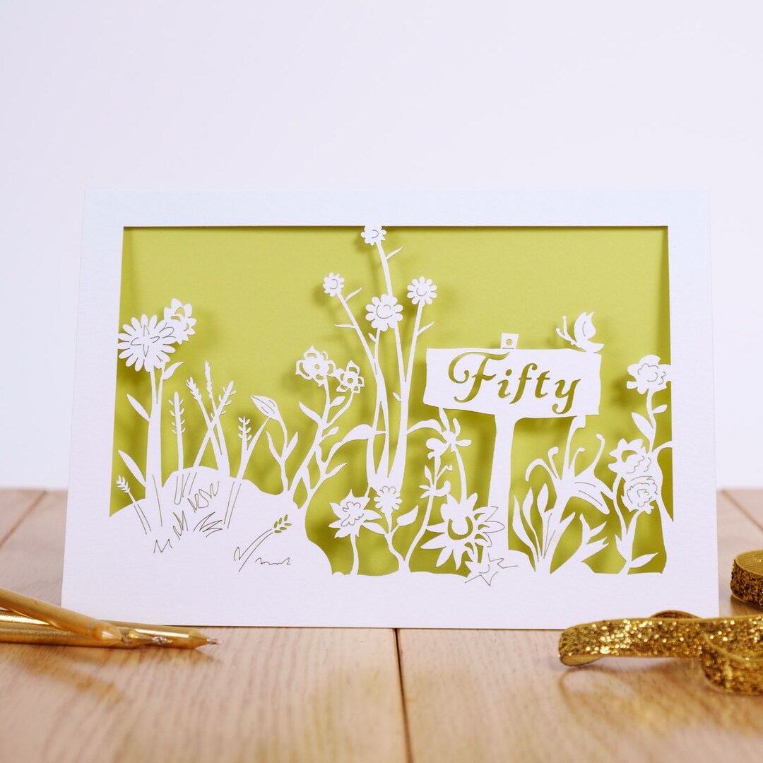 Flowers in Your Garden 50th Birthday Card Personalised Name - Etsy