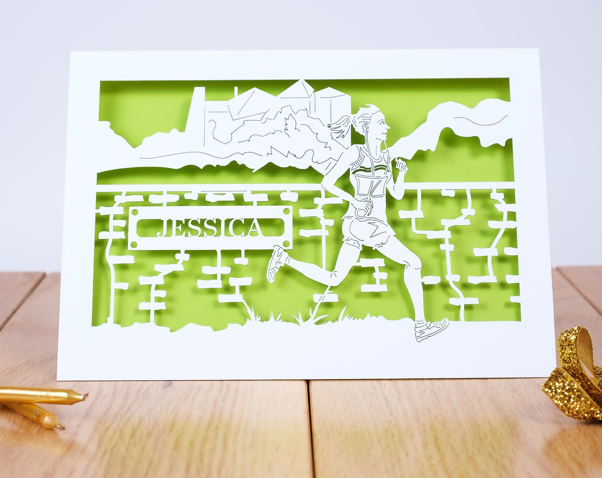 The Runner, Personalised Birthday Card, Personalised Age Card, Running ...