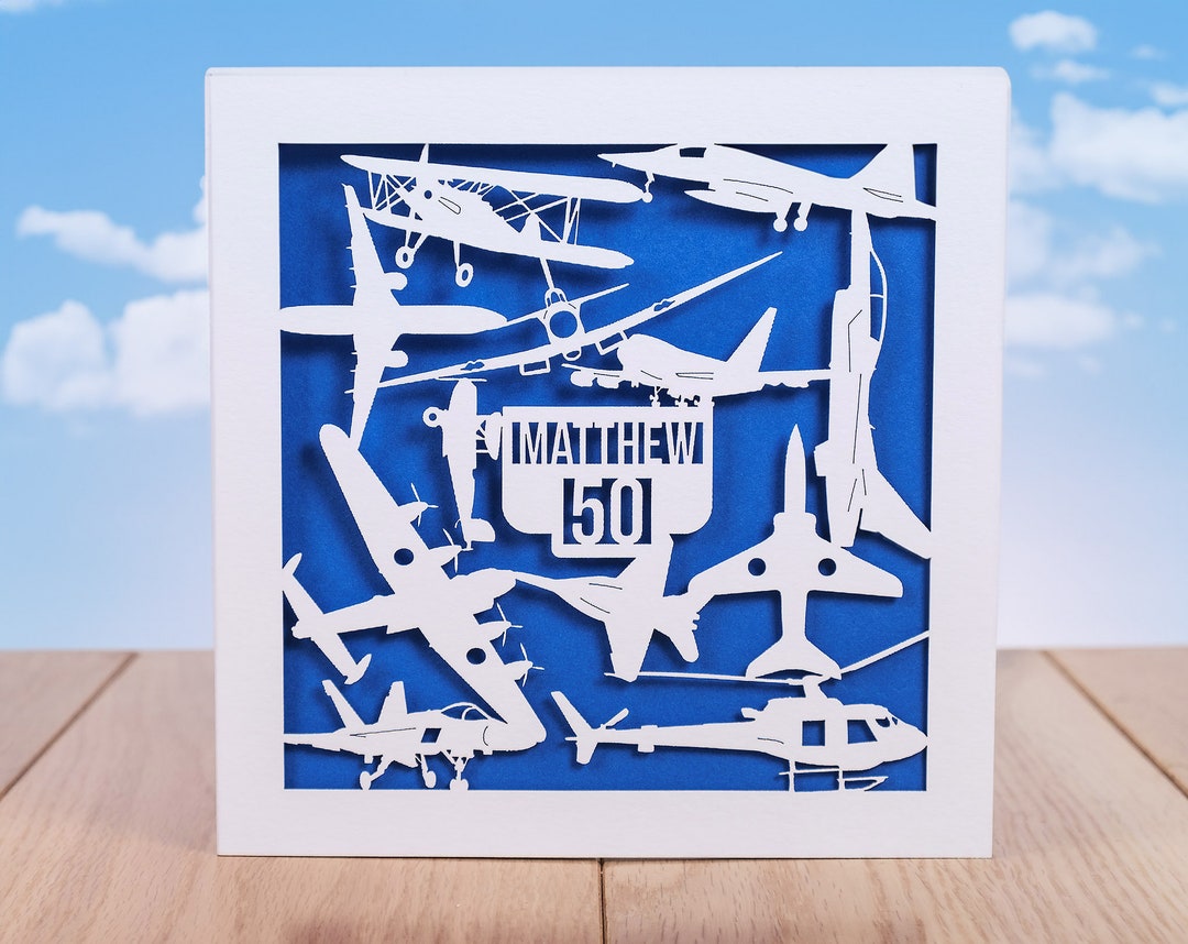 Aeroplane Personalised Birthday Card, Flying Card, Laser Cut Card - Etsy