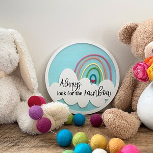 Round 3D Rainbow Custom Sign | Rainbow Personalized Sign | Rainbow Name ...