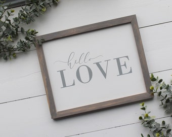 Hello Love Sign | Etsy