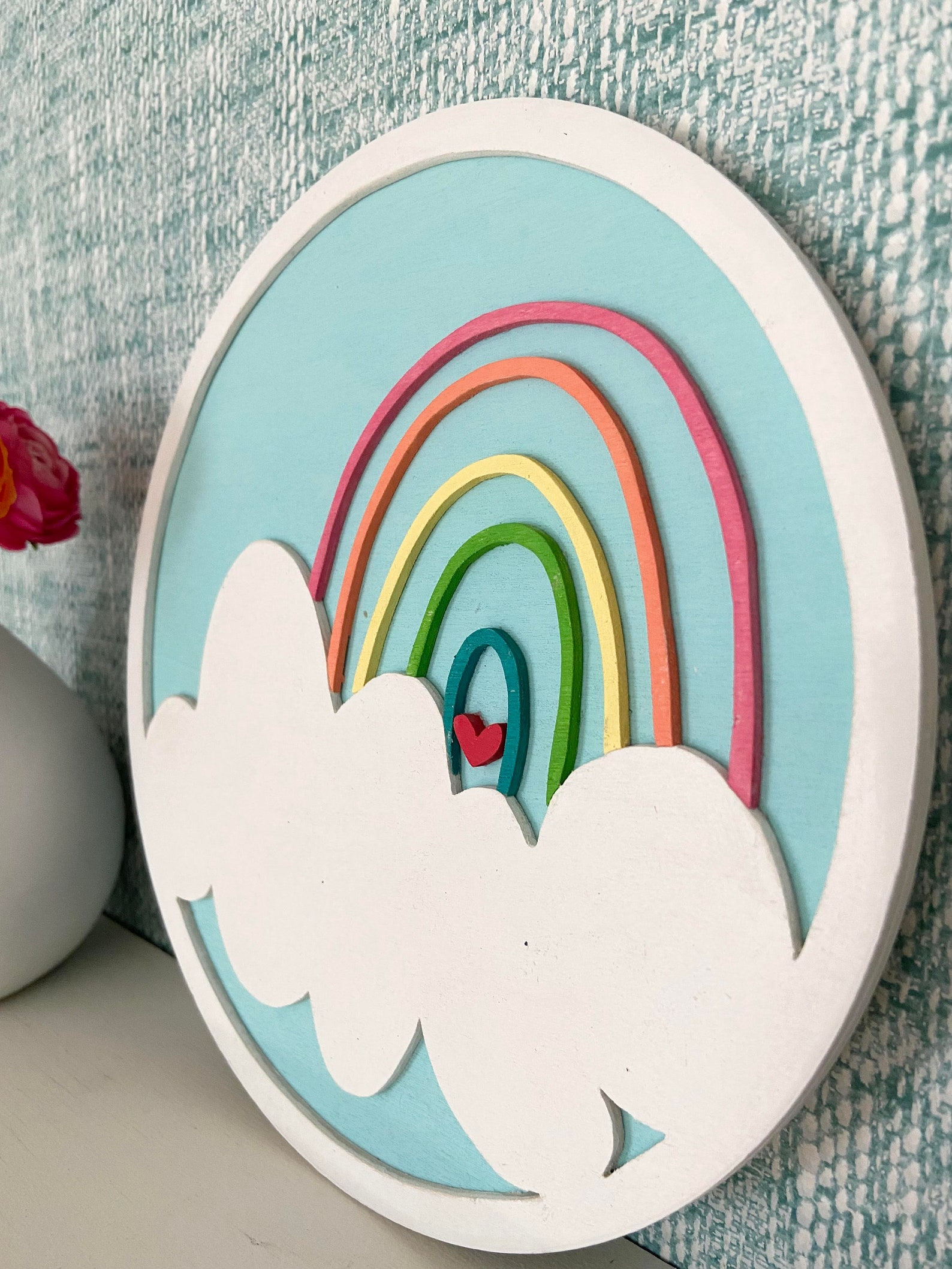 Round 3D Rainbow Custom Sign Rainbow Personalized Sign | Etsy