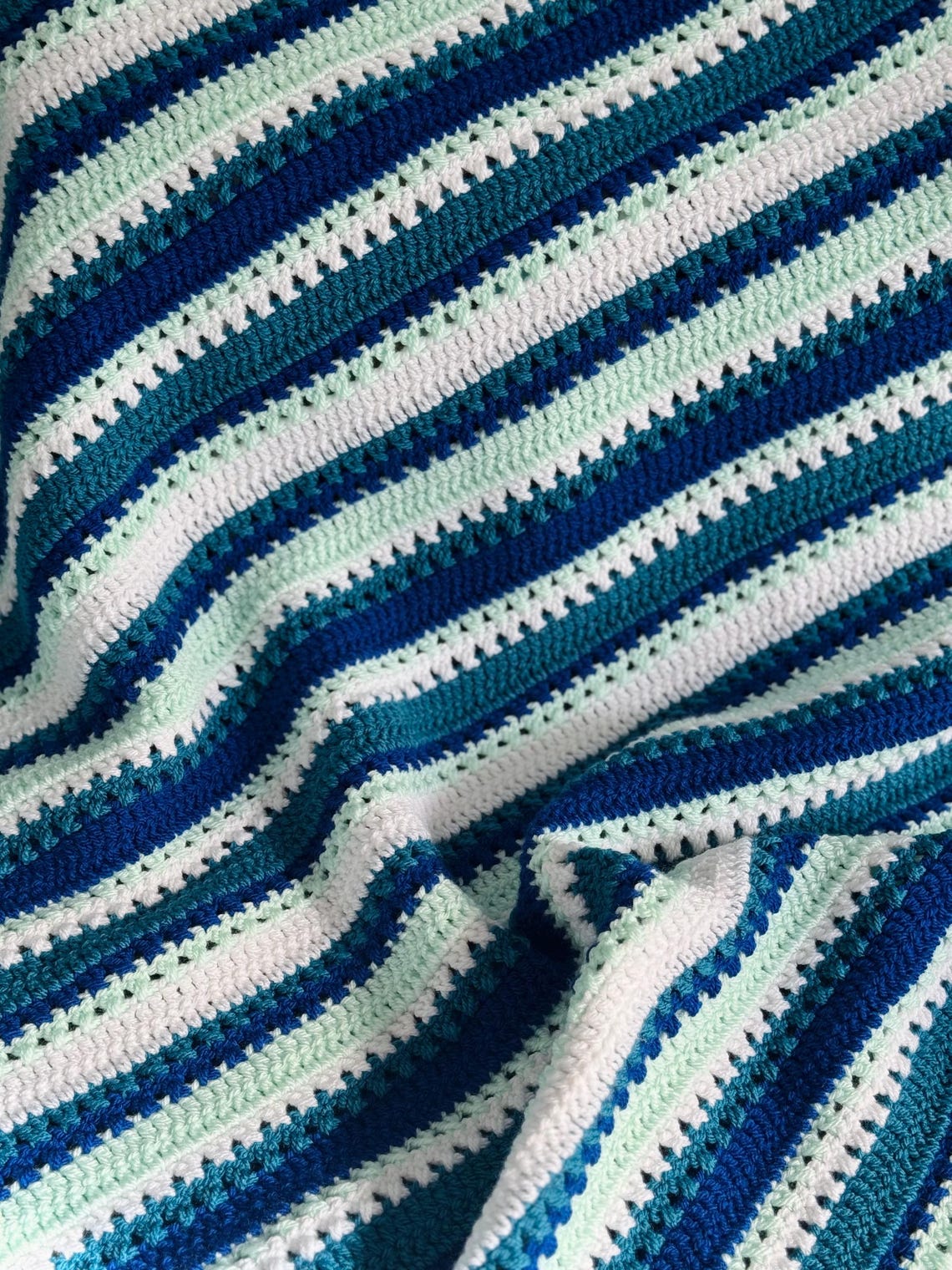 CROCHET PATTERN / Striped Crochet Blanket / Easy Crochet Blanket ...