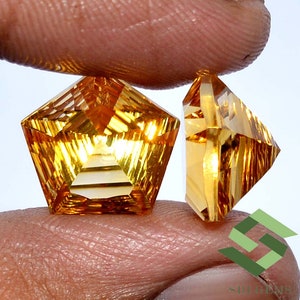 14x14 Mm Natural Citrine Fancy Star Shape Concave Cut Pair 18.08 CTS ...