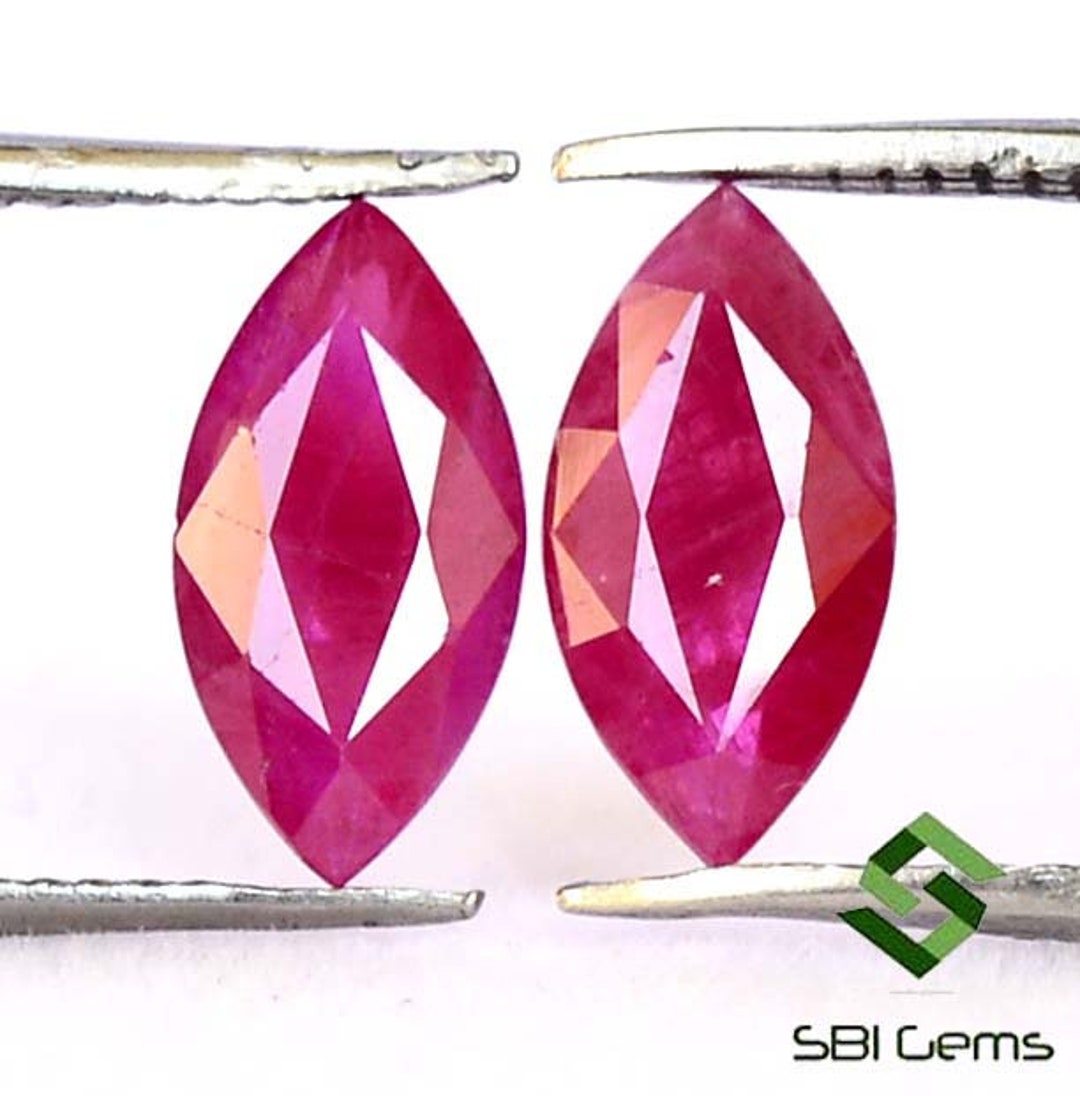 9x4.50 Mm Certified Natural Ruby Marquise Cut Pair 1.60 Cts Burma ...