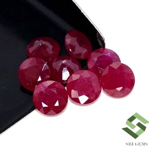 4 Mm, 5 Mm Natural Ruby Round Cut Lot 05 Pieces 2 Quality Mozambique ...