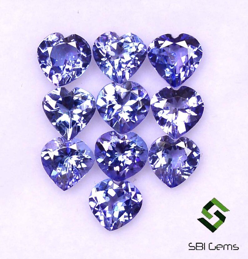 5x5 Mm Natural Tanzanite Heart Shape Cut Lot 10 Pcs 4.34 CTS - Etsy