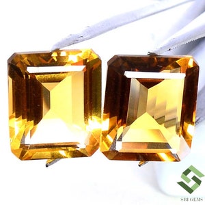 14x12 Mm Certified Natural Citrine Octagon Cut Pair 17.26 Cts Untreated ...